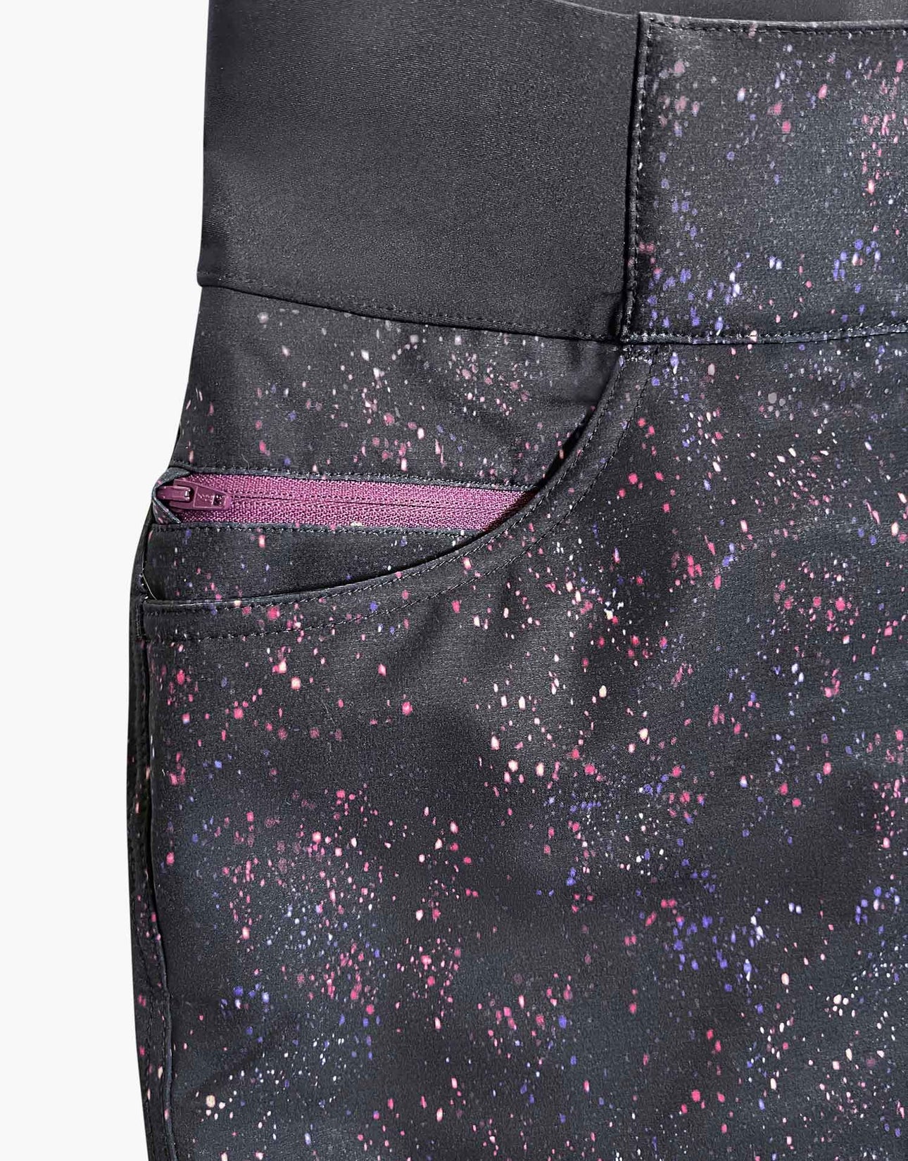 All Time 5" - Zipper Snap Mid-Rise Short : Galaxy Splatter - Women's ...
