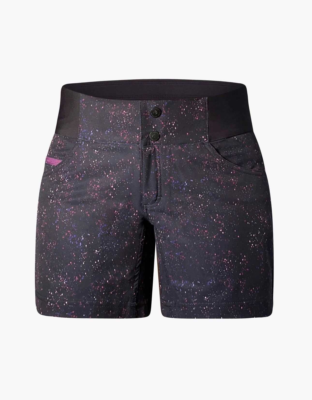 All Time 5" - Zipper Snap Mid-Rise Short : Galaxy Splatter - Women's ...