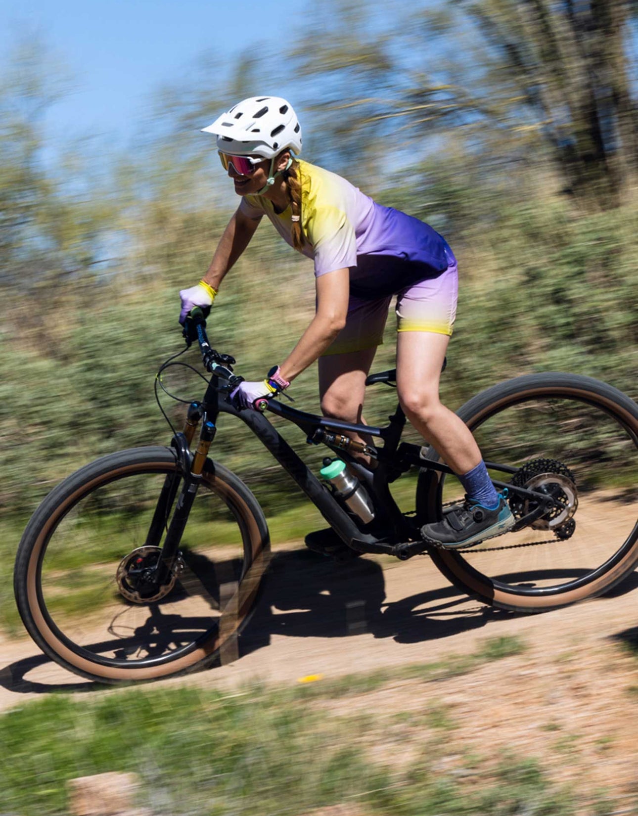 Limitless 7" - Stretch Waistband High-Rise Short : Midnight Citron Ombre - Women's | SHREDLY