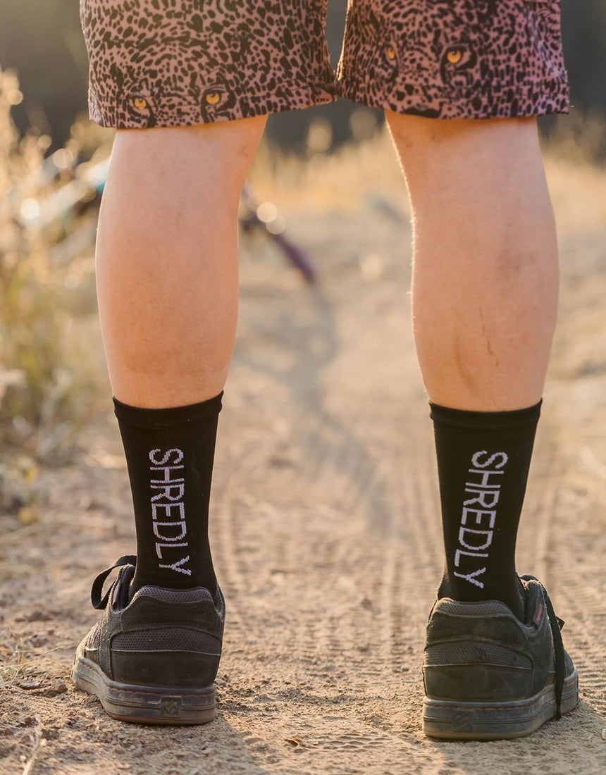 Sock 6 : Black/Logo - Women's | SHREDLY