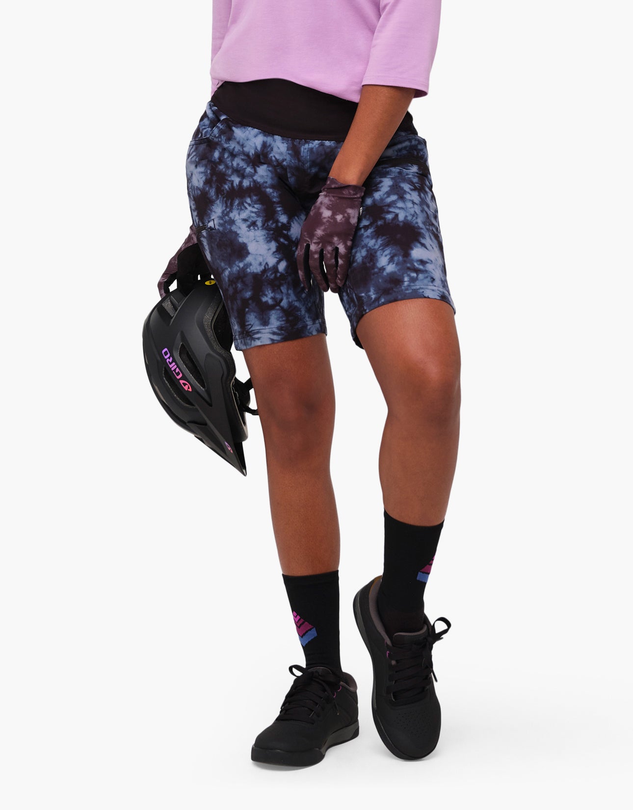 Limitless 11" - Stretch Waistband High-Rise Short : Graphite Tie Dye - Women's | SHREDLY